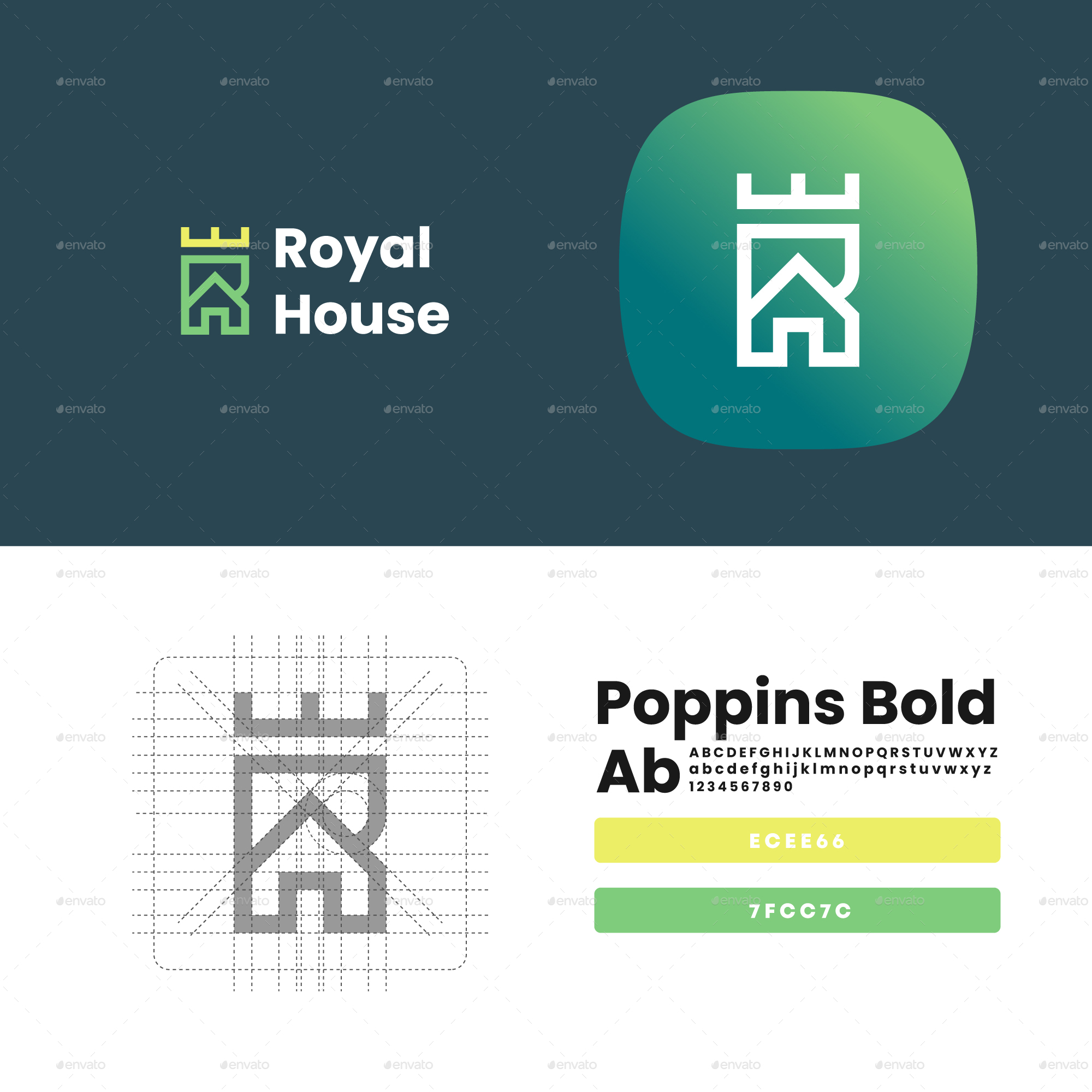 Royal House Letter R with Crown Logo Design, Logo Templates | GraphicRiver