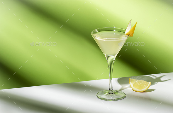 Vesper, classic alcoholic cocktail drink with dry gin, vodka, aperitif ...