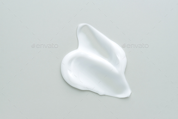 White cosmetic cream texture, skincare lotion swatch on neutral ...