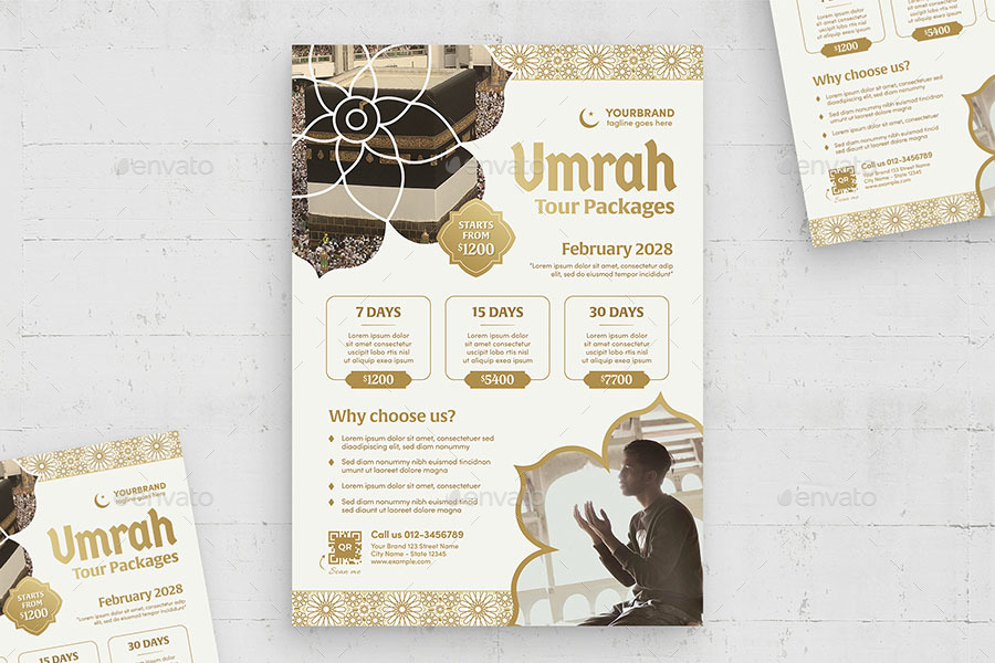 Umrah Flyer Template, Print Templates | GraphicRiver