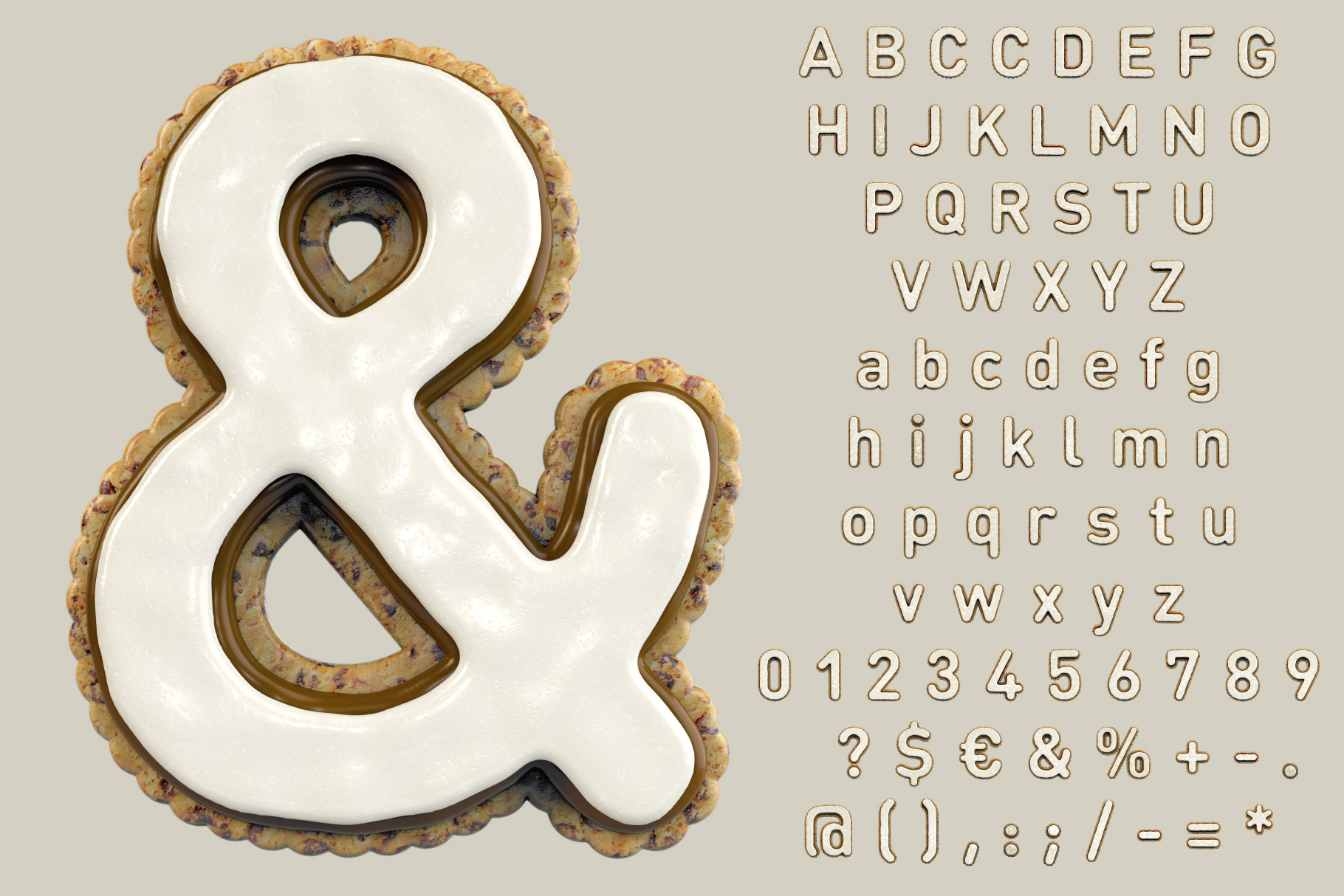 Cookie Font & PNG Lettering Set, Fonts | GraphicRiver