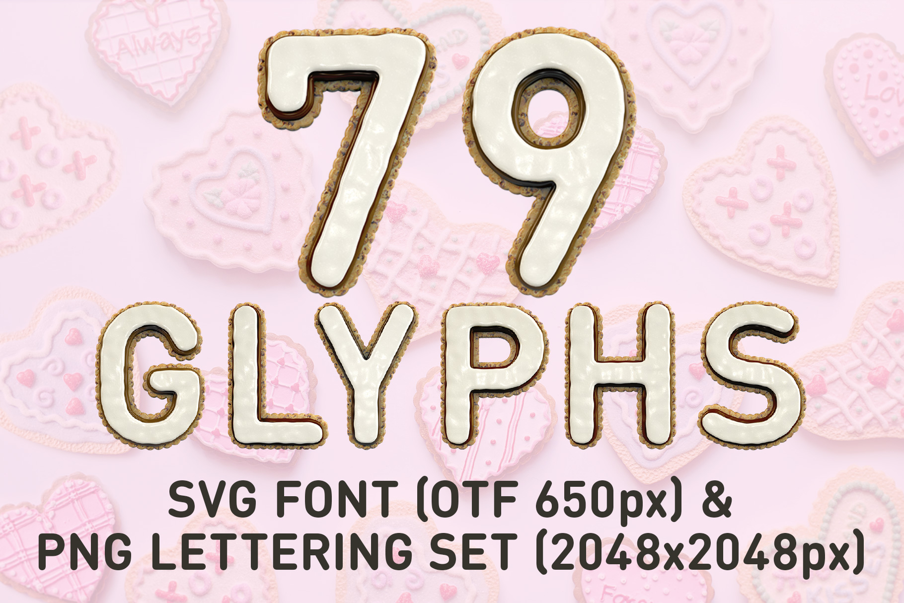 Cookie Font & PNG Lettering Set, Fonts | GraphicRiver