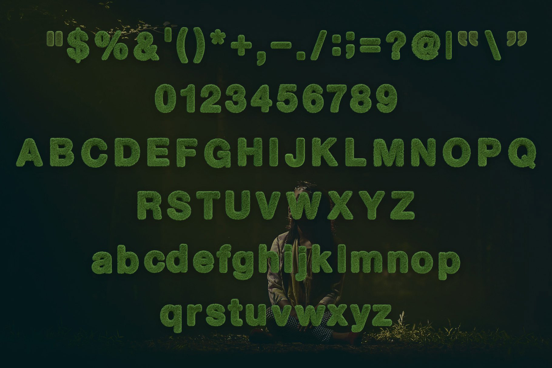 Grass 3D Lettering Set & Font, Fonts | GraphicRiver