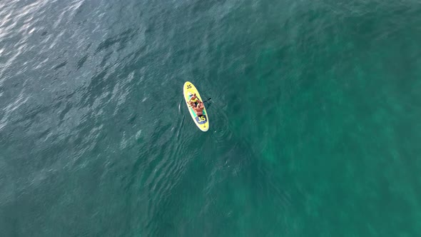 Sup surfing aerial view 4 K Turkey Alanya, Stock Footage | VideoHive