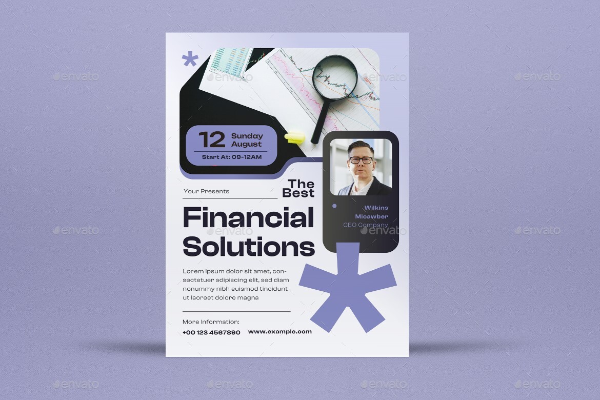Purple Modern Finance Flyer, Print Templates | GraphicRiver