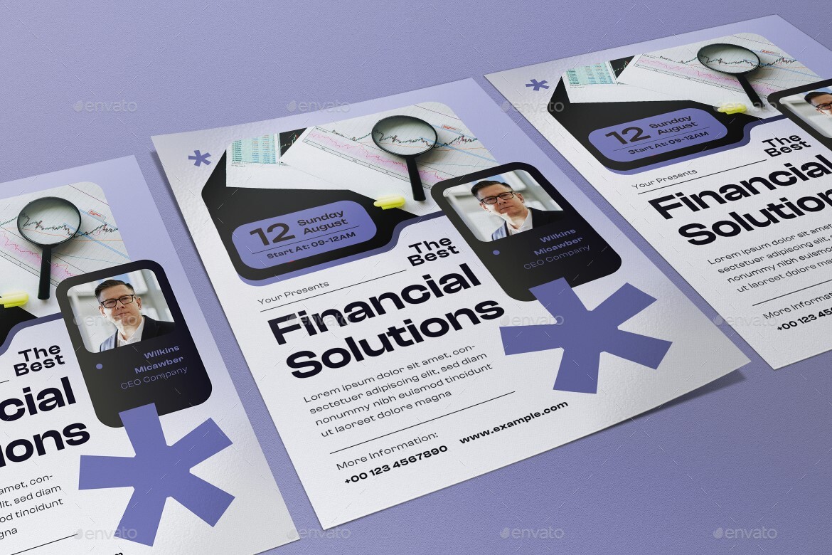 Purple Modern Finance Flyer, Print Templates | GraphicRiver