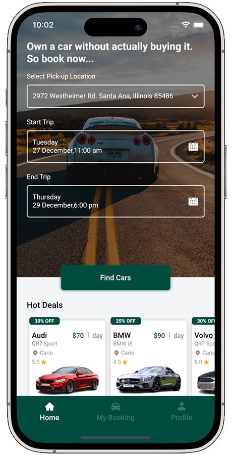 Car Rental App Template in Flutter | CarRental by RenderCodeTechnology