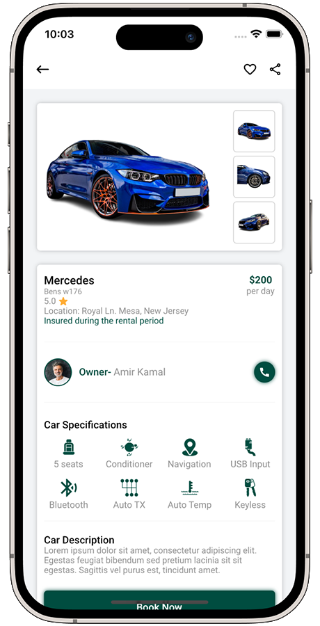 Car Rental App Template in Flutter | CarRental by RenderCodeTechnology