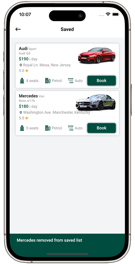 Car Rental App Template in Flutter | CarRental by RenderCodeTechnology