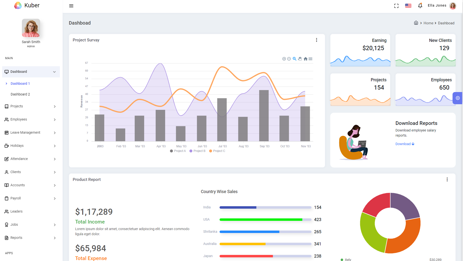 Kuber - Angular 15+ HR, Projects & Employee Management Material Design Admin Template by ...