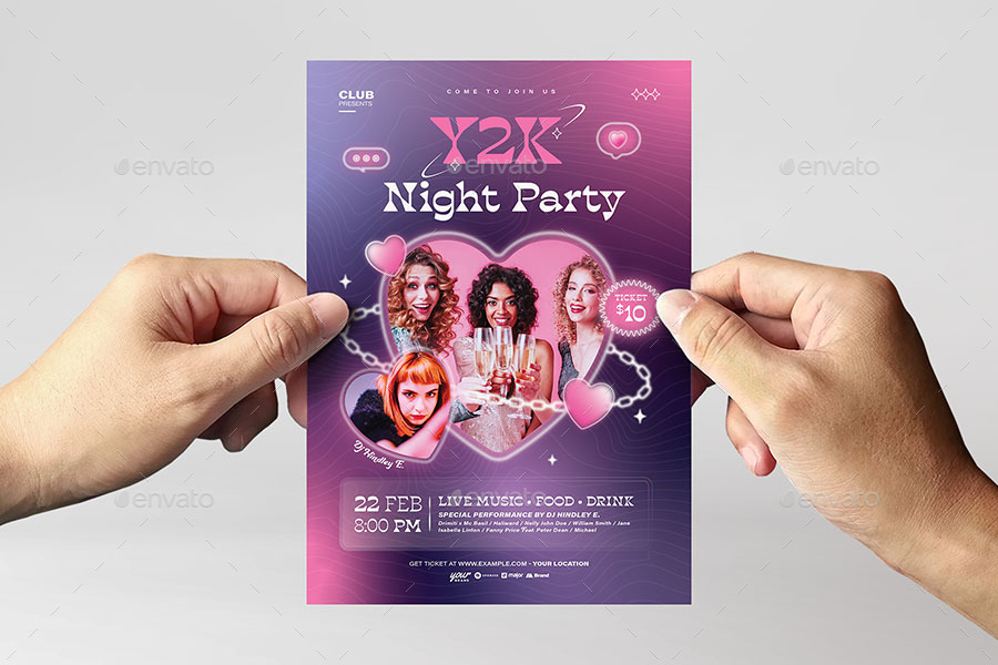 Y2K Party Flyer Template, Print Templates | GraphicRiver