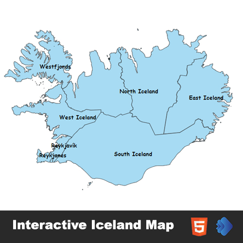 Interactive Iceland Clickable Map by freelancertajulrasel | CodeCanyon