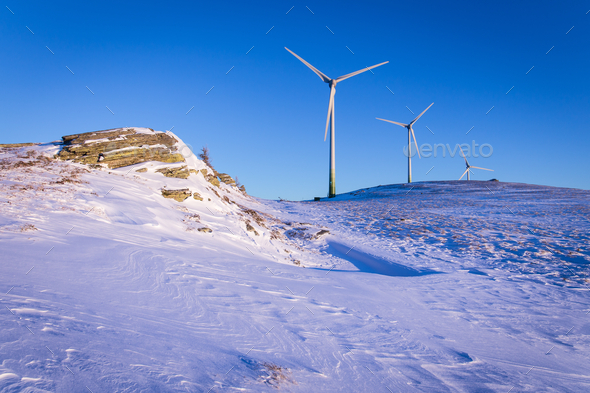 Windmill plant on a mountain in Austria Stock Photo by wirestock ...