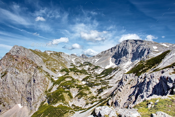 Bosnia and Herzegovina-Montenegro border with the Trnovacki Durmitor ...