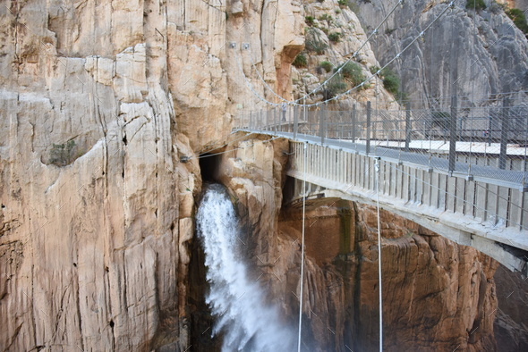 Beautiful view of El Caminito del Rey Path dangerous walkway in Spain ...