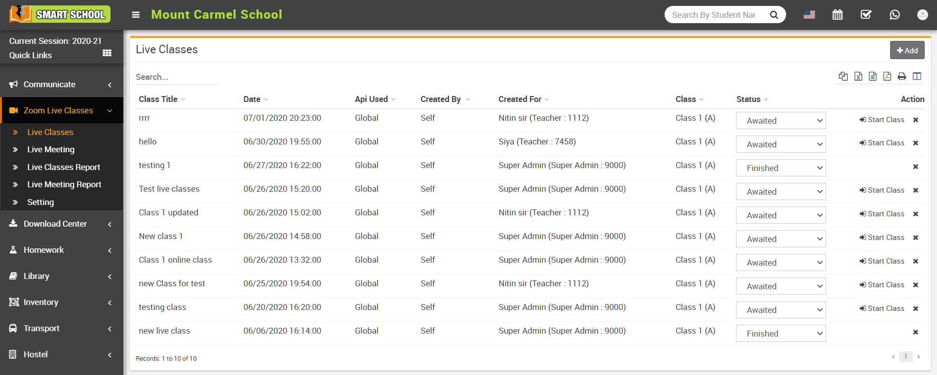 Smart School Zoom Live Class by QDOCS | CodeCanyon