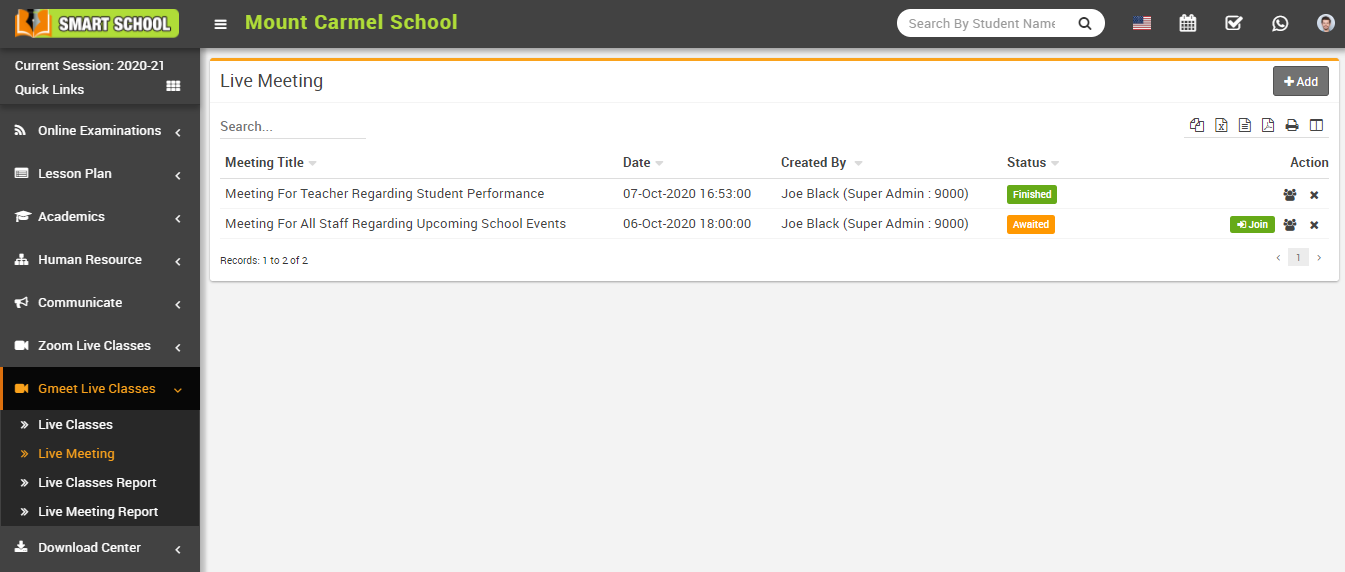 Smart School Gmeet Live Class by QDOCS | CodeCanyon