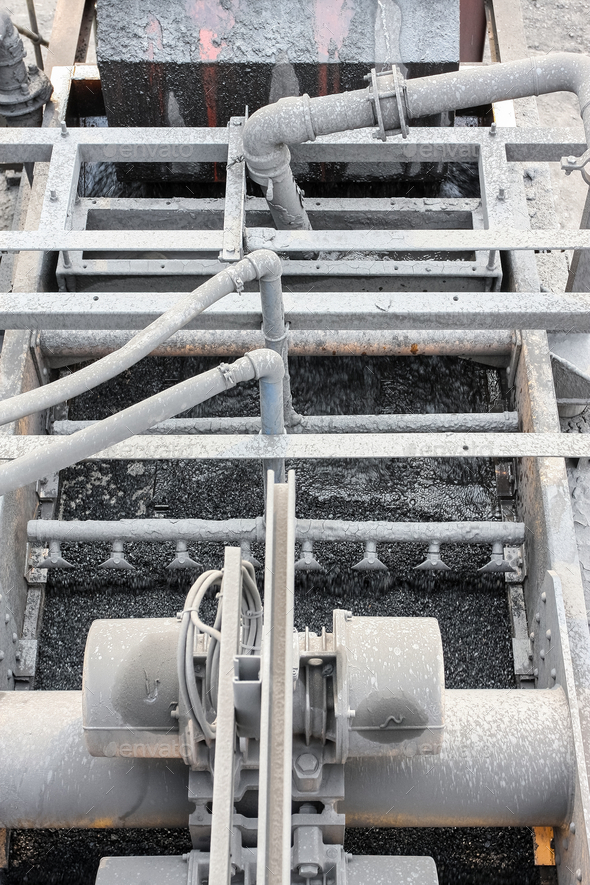 Top view of an equipment sorting and processing coal Stock Photo by ...