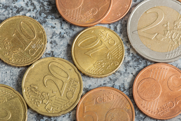 High angle shot of a stack of euro coins Stock Photo by wirestock ...