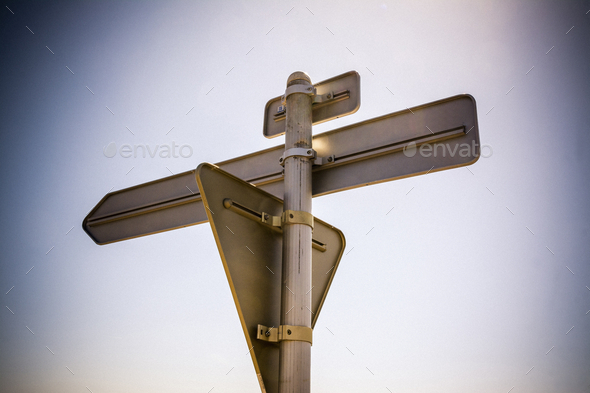 Low angle back view of french road signs Stock Photo by wirestock ...
