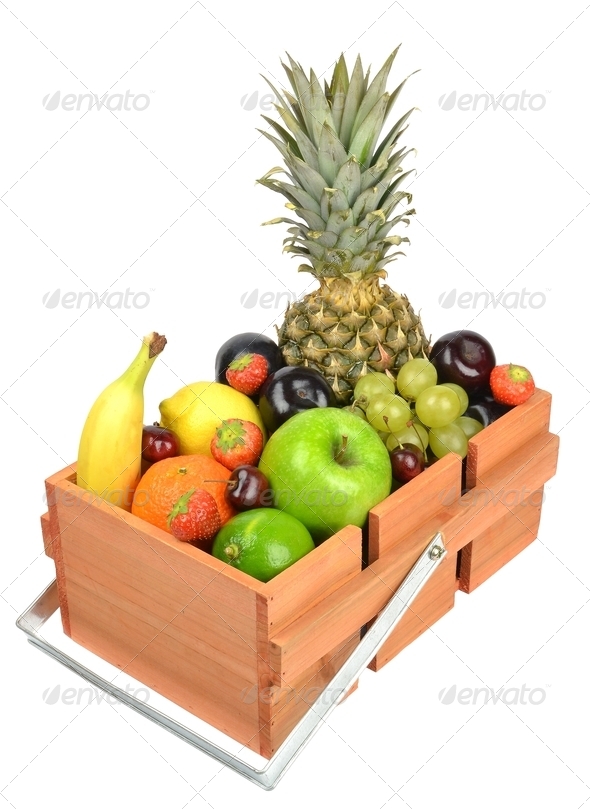 Wooden Box of Fresh Fruit Stock Photo by gcpics | PhotoDune