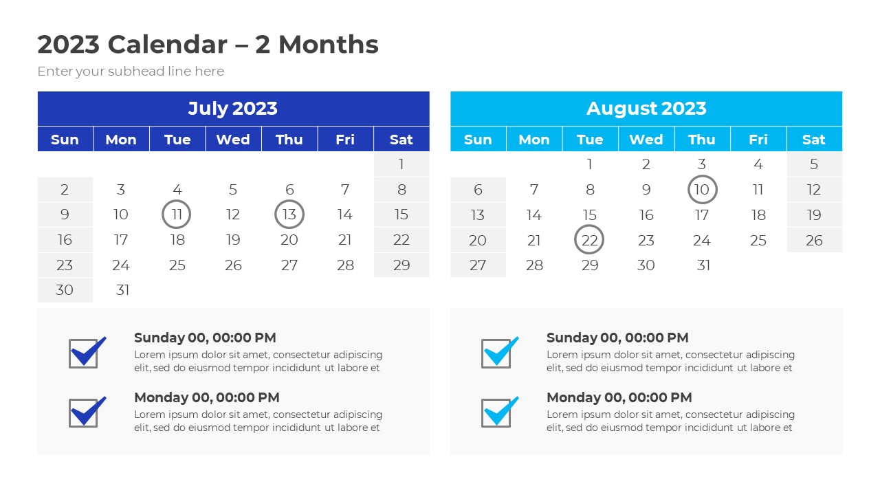 Calendar 2023 Google Slides Template Design, Presentation Templates