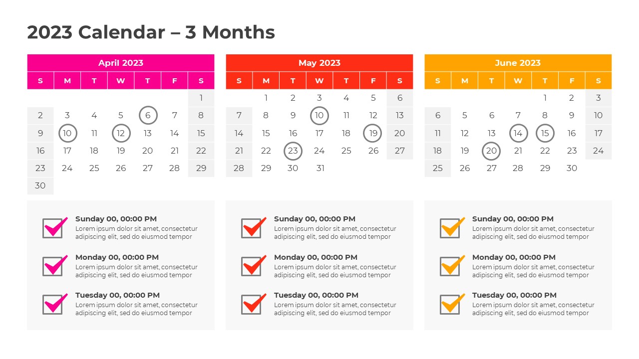 Calendar 2023 Google Slides Template Design, Presentation Templates