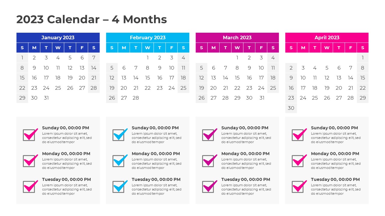 Calendar 2023 Google Slides Template Design, Presentation Templates