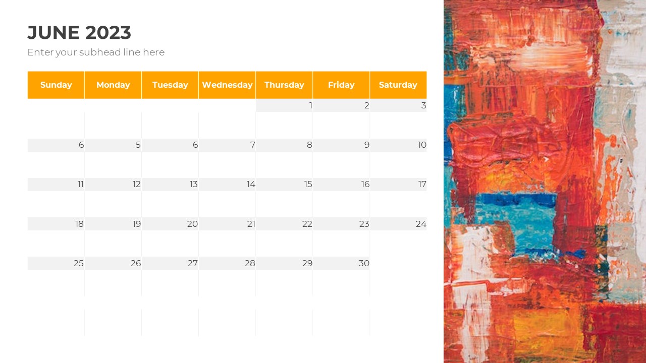 Calendar 2023 Google Slides Template Design, Presentation Templates