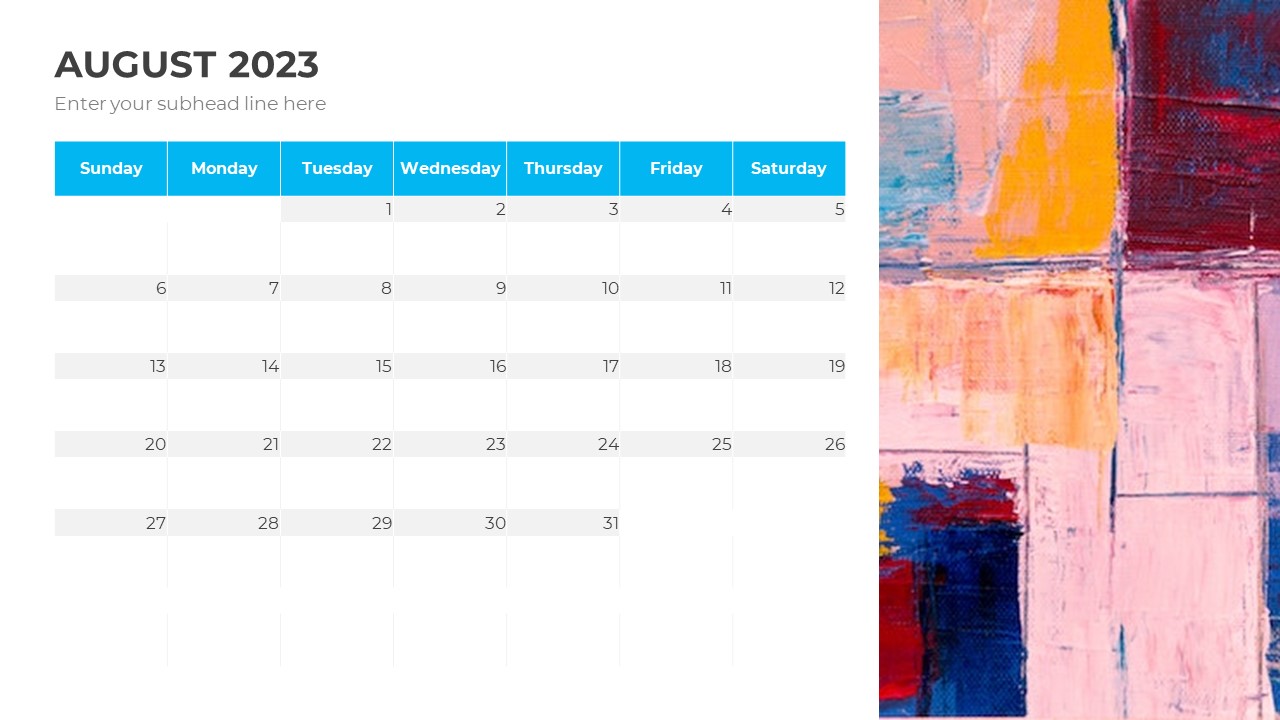 Calendar 2023 Google Slides Template Design, Presentation Templates