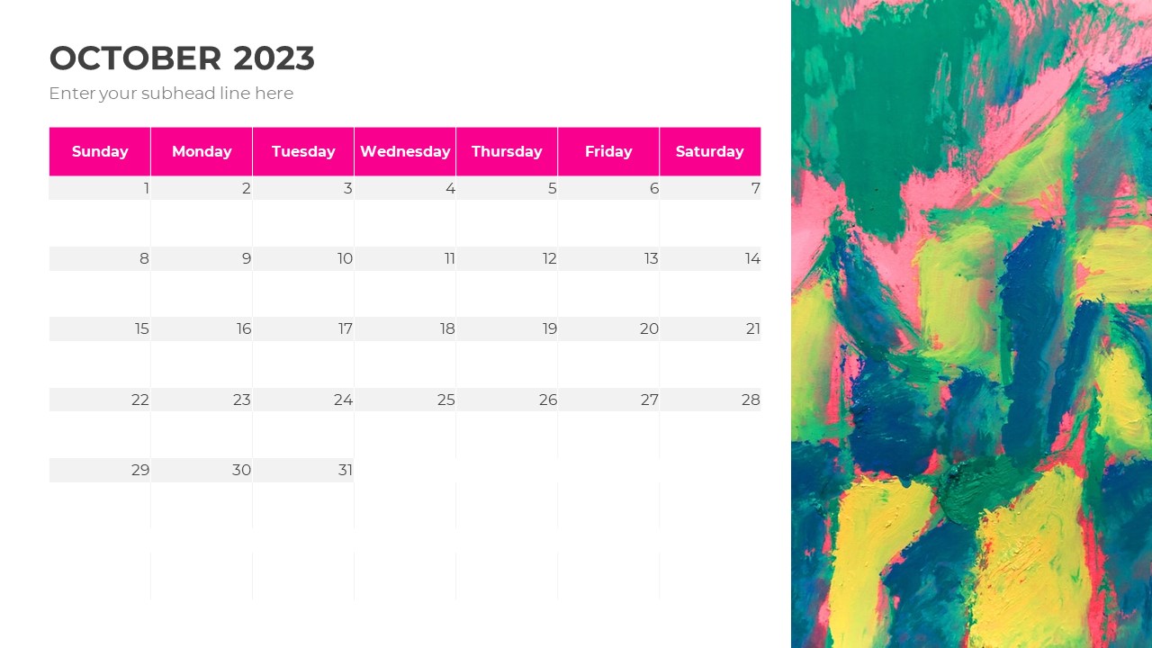 Calendar 2023 Google Slides Template Design, Presentation Templates
