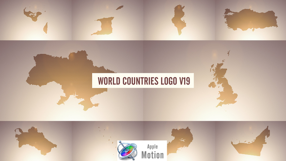 World Countries Logo & Titles V19 - Apple Motion, Apple Motion Templates