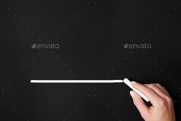hand drawing chalk line on chalkboard Stock Photo by axelbueckert ...