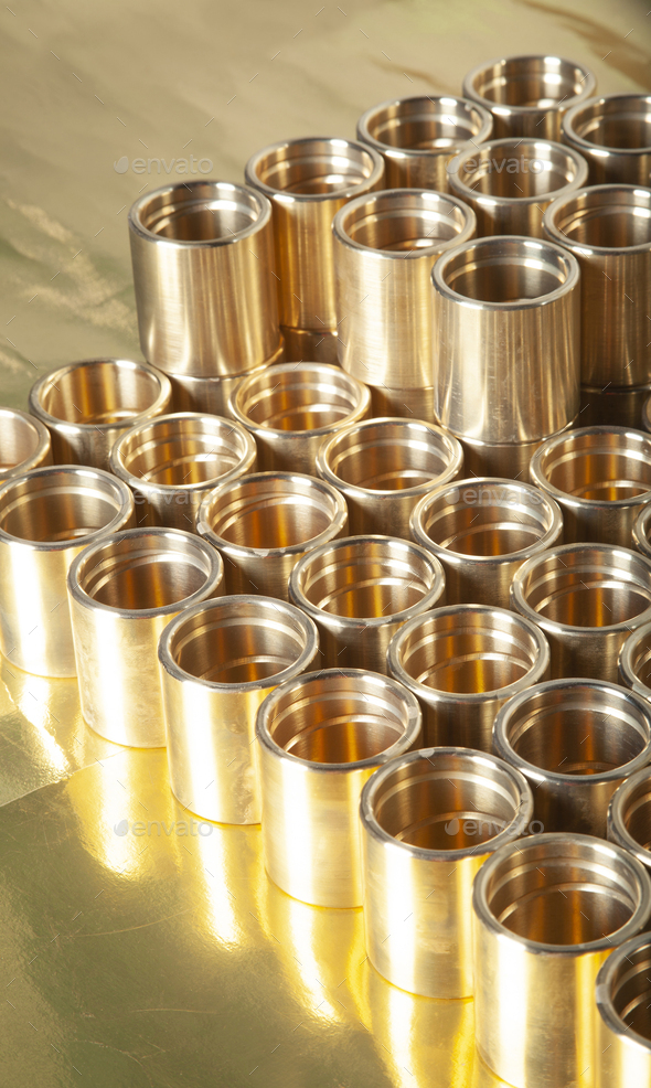 Engineering and metalworking technologies. New brass cylinders. Stock ...