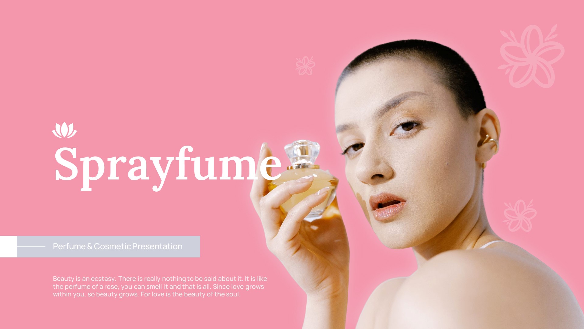 Sprayfume - Perfume & Cosmetic PowerPoint Template, Presentation Templates