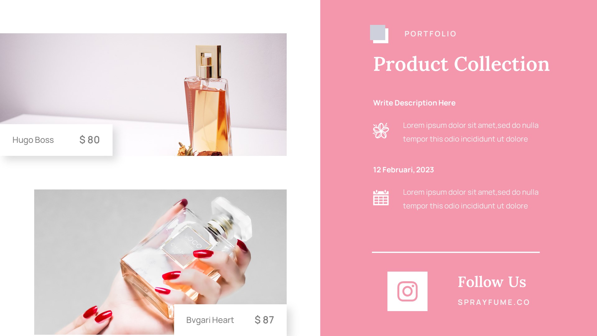 Sprayfume - Perfume & Cosmetic PowerPoint Template, Presentation Templates