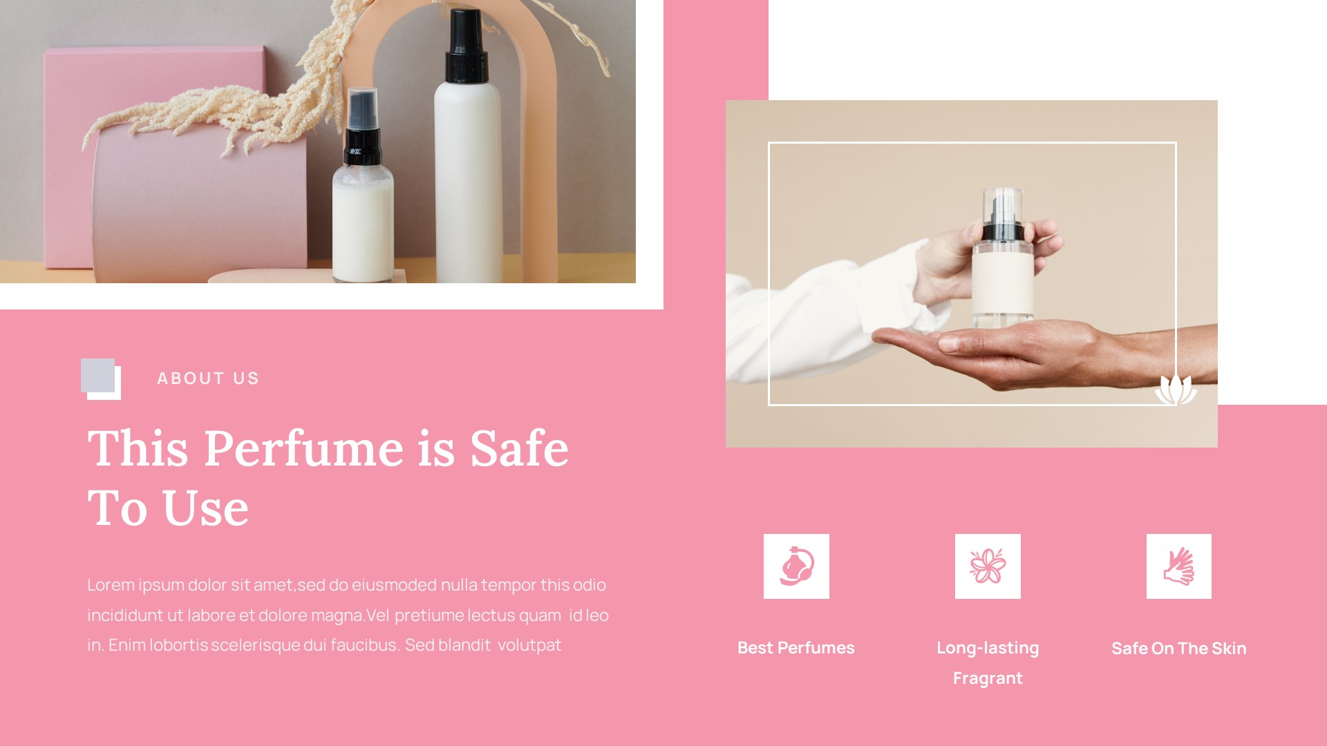Sprayfume - Perfume & Cosmetic PowerPoint Template, Presentation Templates