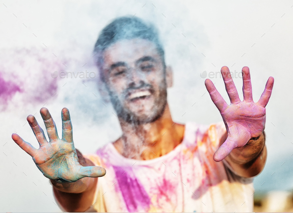 Man jumping with colored powder Stock Photo by AntonioGravante | PhotoDune