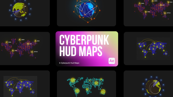 Cyberpunk HUD Maps for After Effects, After Effects Project Files ...