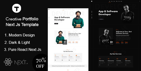 Tonu - Creative Portfolio Next Js Template by themepresss | ThemeForest