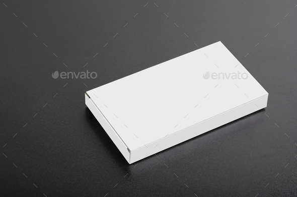 Rectangular medical box on a dark background, editable mock-up series ...