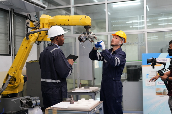 Engineering technology and smart factory concept with AI automation ...