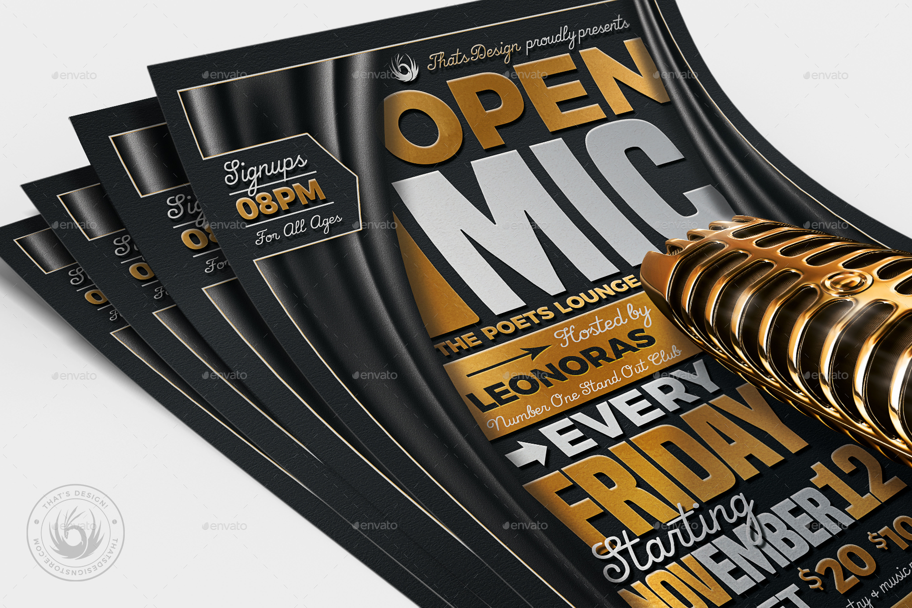 Open Mic Flyer Template, Print Templates | GraphicRiver