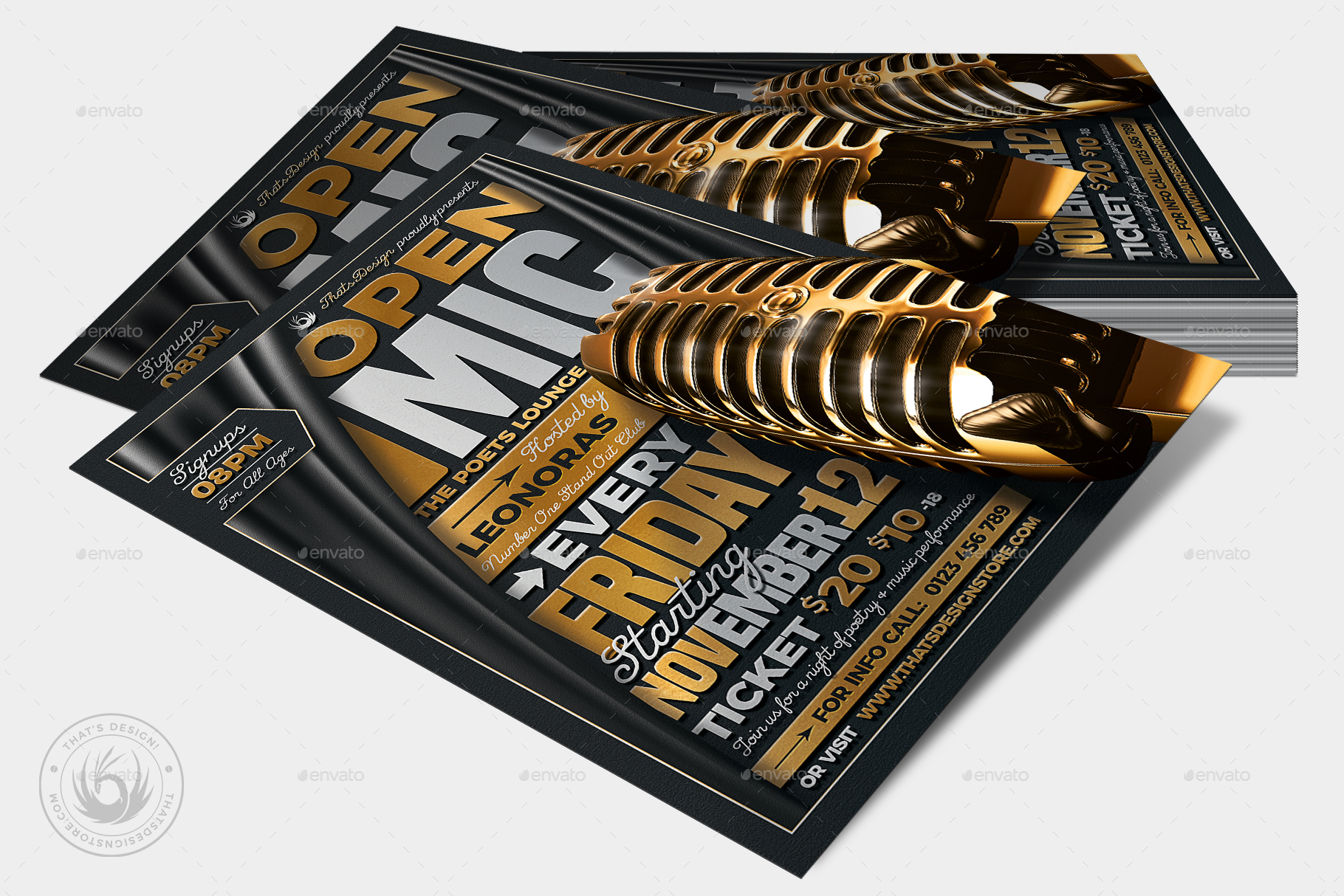 Open Mic Flyer Template, Print Templates | GraphicRiver