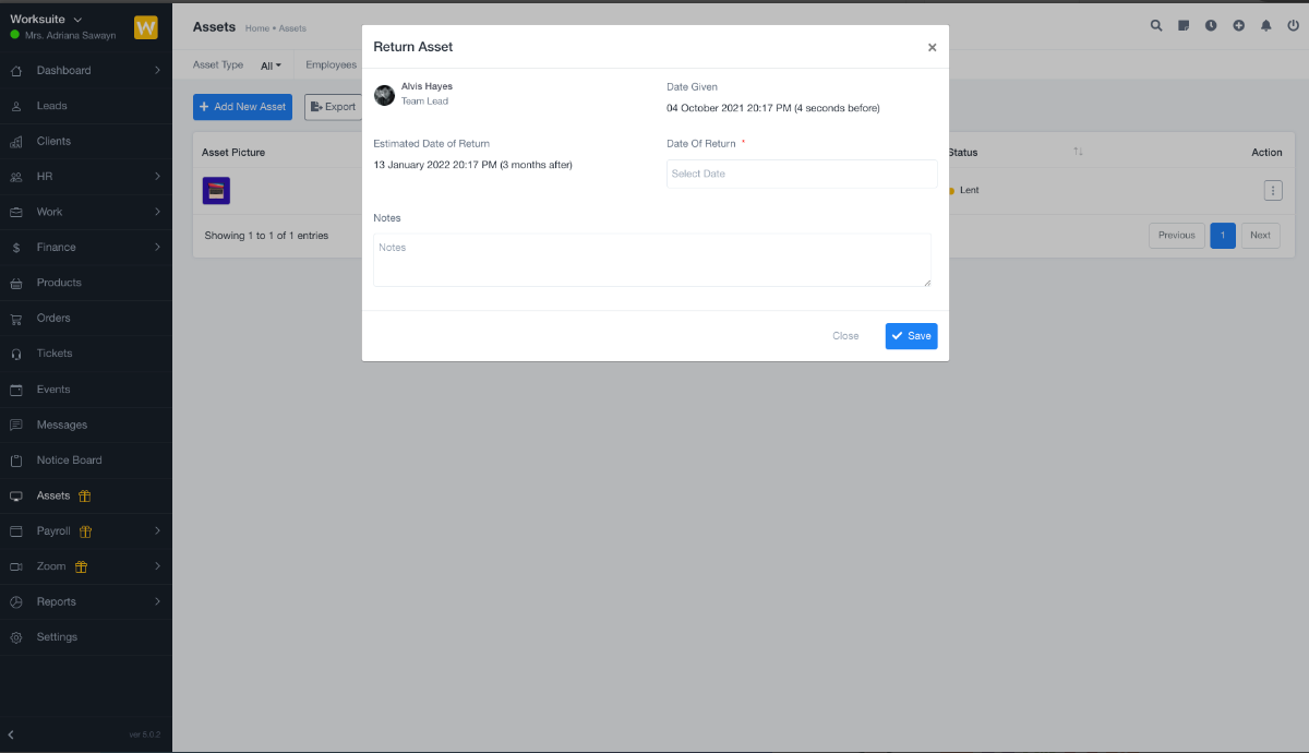 Asset Management Module for Worksuite SAAS by ajay138 | CodeCanyon