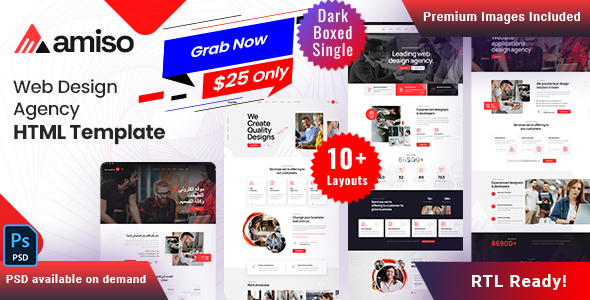 Amiso - Web Design Agency HTML by ThemeMascot | ThemeForest