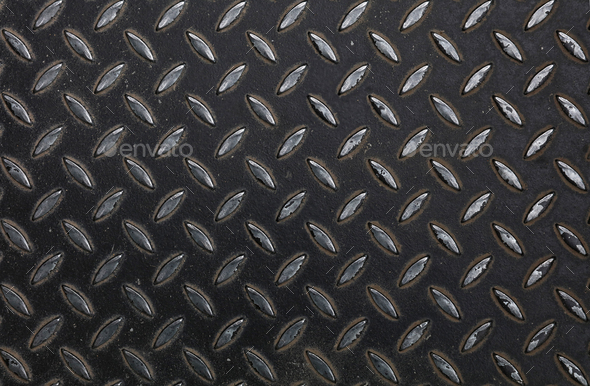 Anti slip gray metal plate with diamond pattern Stock Photo by ...