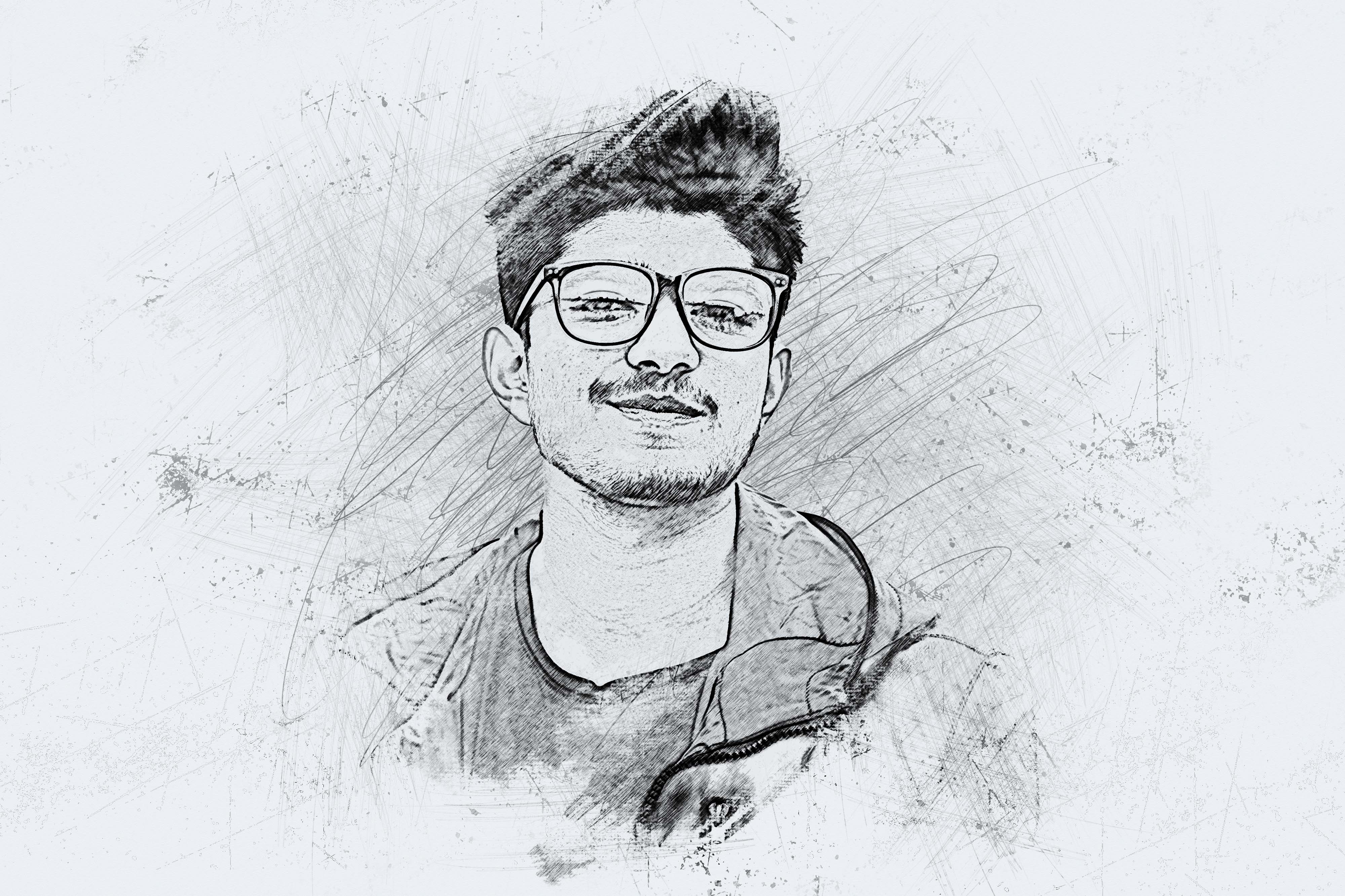 Pencil Sketch Portrait Photoshop Effect, Add-ons | GraphicRiver