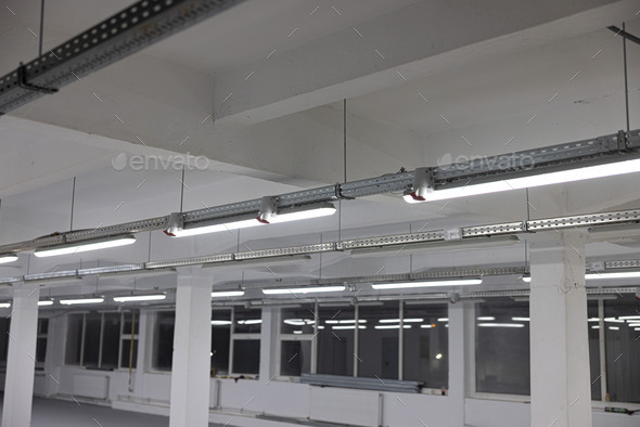 interior of a modern factory, industrial building, factory interior ...