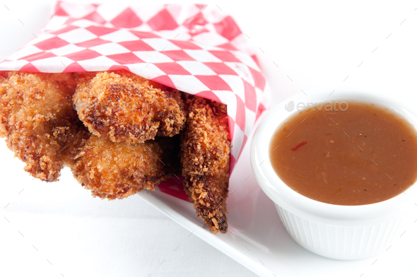 chicken tenders in an envelope with plum sauce Stock Photo by wirestock